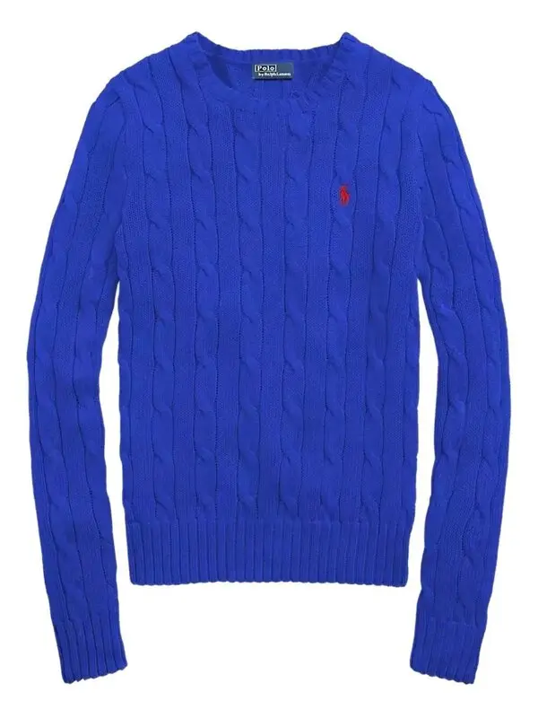 Polo Ralph Lauren Slim Fit Cable Knit Cotton Pullover - Blue