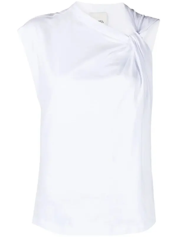 Isabel Marant Étoile Asymmetrical T-shirt Nayda With Knot Detail - White