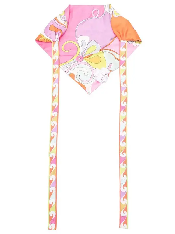 Emilio Pucci Silk Bandana With Orchid Print - Multi