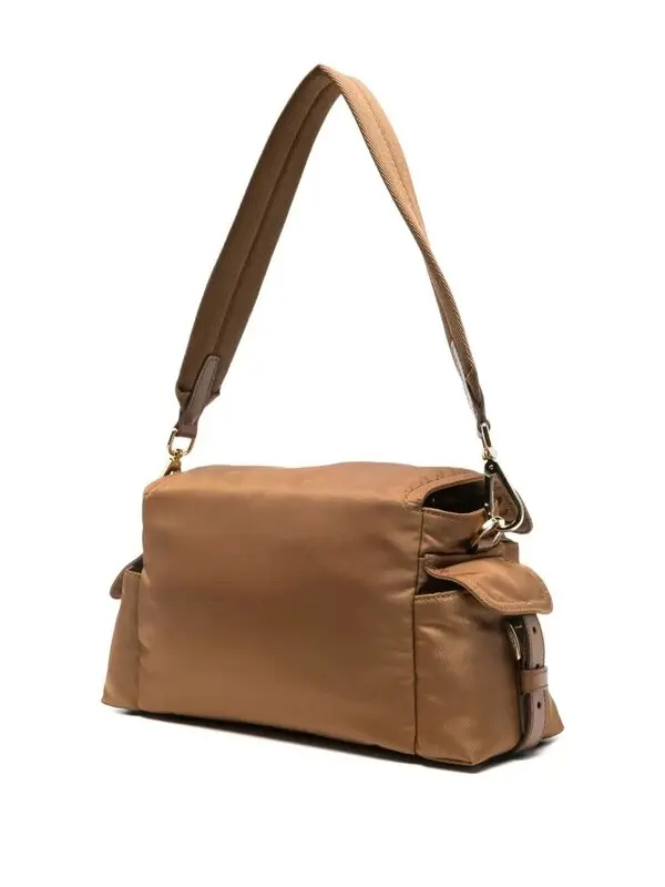 Prada Explore Medium Bag In Re-nylon With Flap - Brown