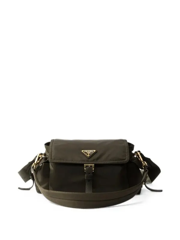 Prada Explore Medium Re-nylon Bag With Flap - Green
