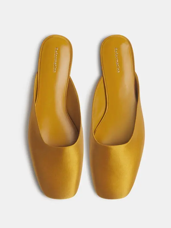 REFORMATION Inez Flat Mule - Yellow