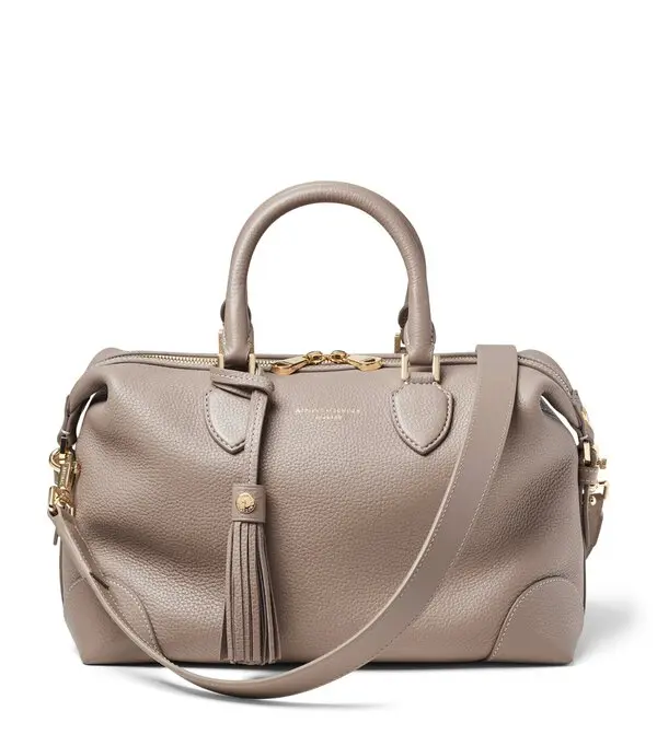 ASPINAL OF LONDON Leather Midi The Hudson Bowling Bag - Neutral