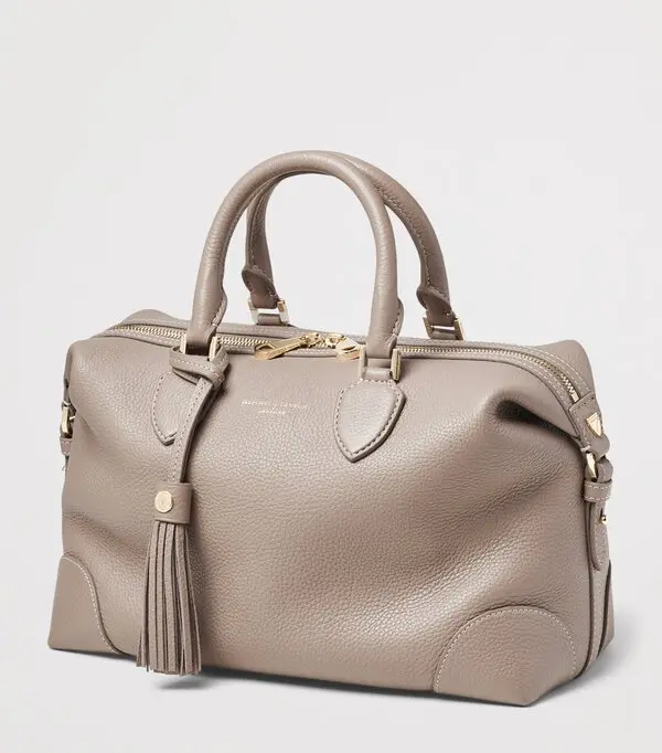 ASPINAL OF LONDON Leather Midi The Hudson Bowling Bag - Neutral
