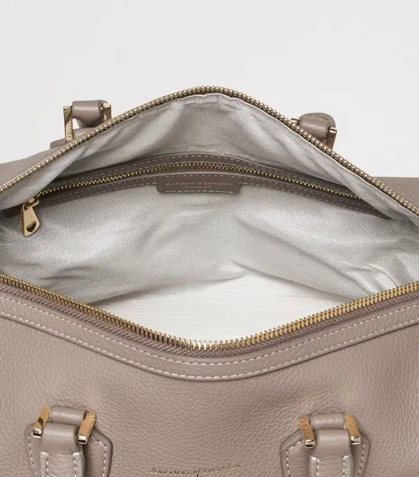 ASPINAL OF LONDON Leather Midi The Hudson Bowling Bag - Neutral