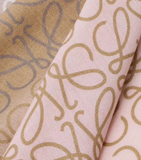 Loewe Wool-silk-cashmere Anagram Scarf - Beige