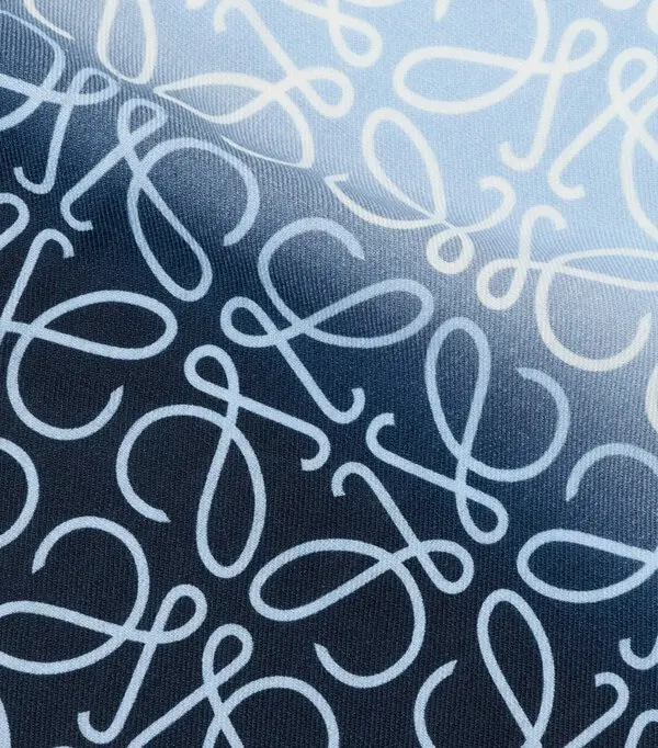 Loewe Wool-silk-cashmere Anagram Scarf - Blue