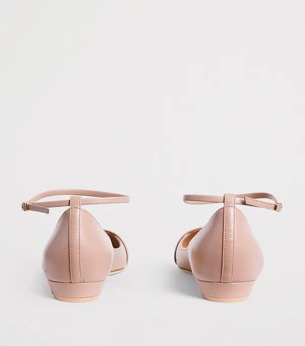 MALONE SOULIERS Mary Leather Ballet Flats - Nude