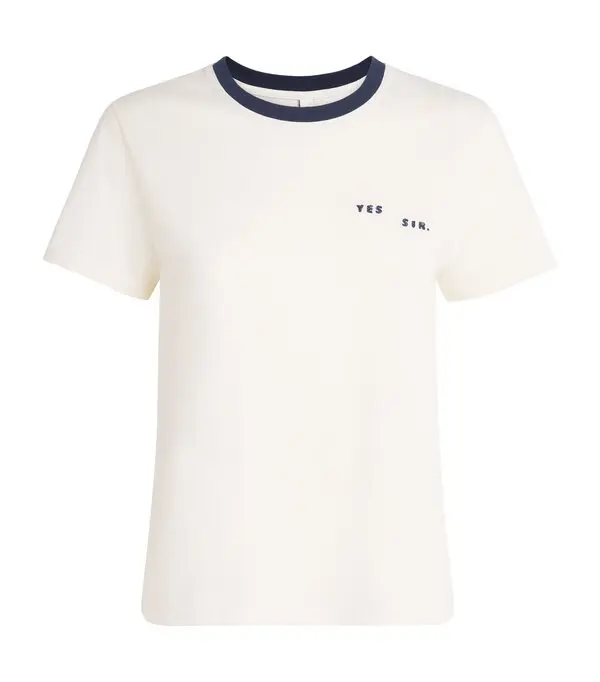 SIR. Cotton Embroidered T-shirt - Ivory