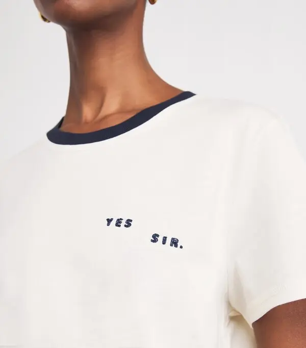 SIR. Cotton Embroidered Crewneck T-shirt