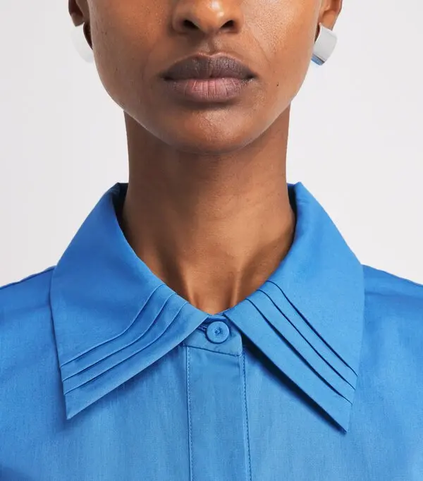 EMILIA WICKSTEAD Cotton Midi Shirt Dress - Blue