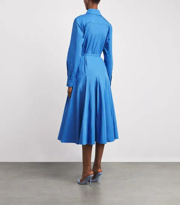 EMILIA WICKSTEAD Cotton Midi Shirt Dress - Blue