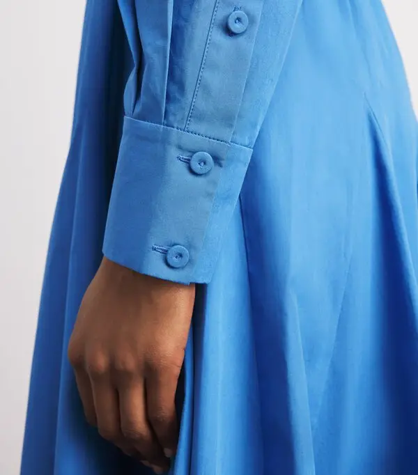 EMILIA WICKSTEAD Cotton Midi Shirt Dress - Blue