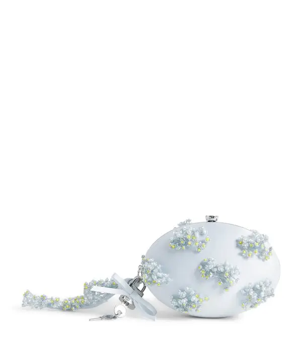 SELF-PORTRAIT Embellished Clutch Bag - Blue