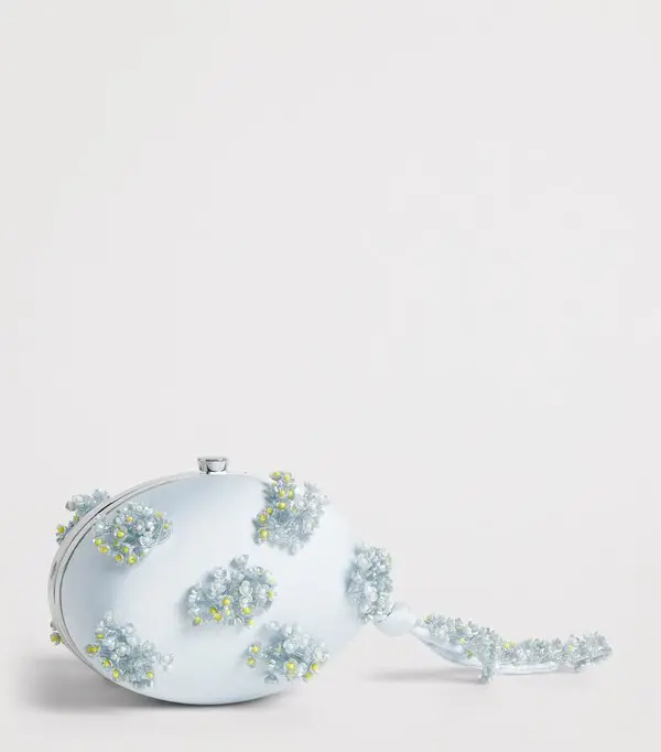 SELF-PORTRAIT Embellished Clutch Bag - Blue