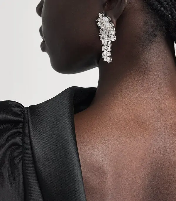 SELF-PORTRAIT Crystal Embellished Drop Earrings