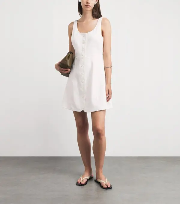 Theory Linen-blend Mini Dress