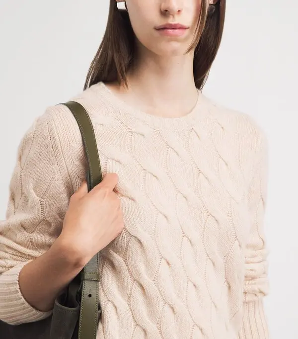 Johnstons Of Elgin Cashmere Cable Knit Sweater