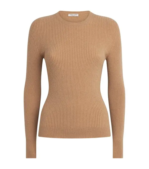 Johnstons Of Elgin Cashmere Ribbed Sweater - Brown