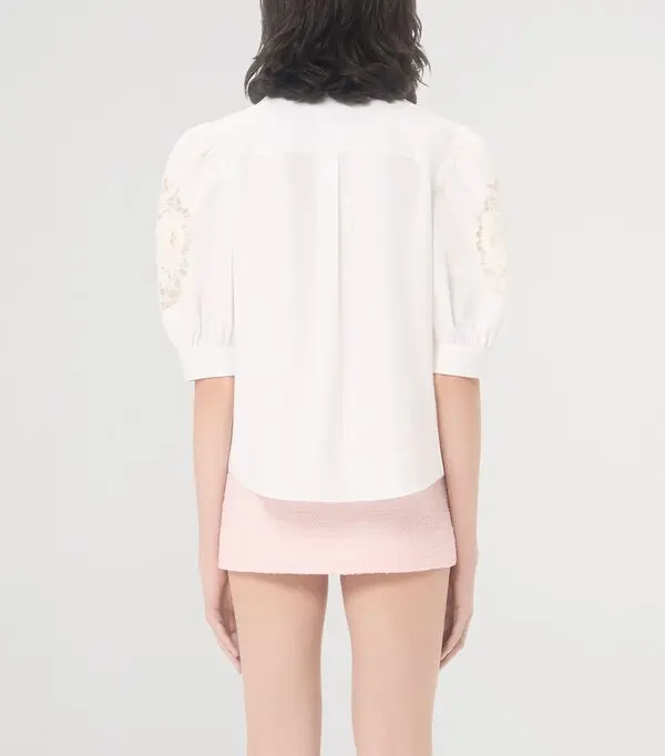 Valentino Garavani Lace-trimmed Cotton Shirt