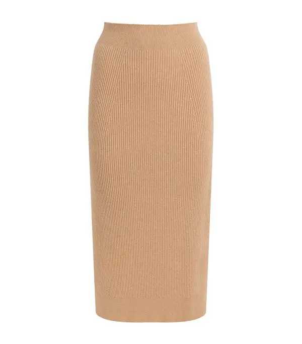 Johnstons Of Elgin Cashmere Ribbed Midi Skirt