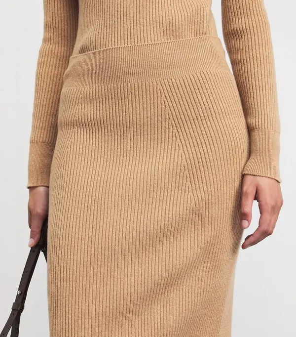 Johnstons Of Elgin Cashmere Ribbed Midi Skirt