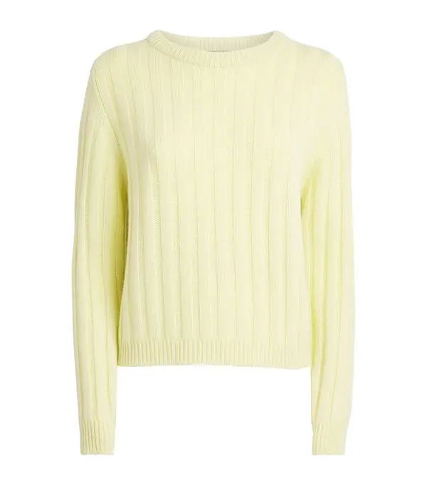 Johnstons Of Elgin Cashmere Ribbed Lecht Sweater - Yellow
