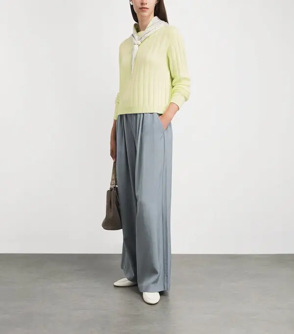 Johnstons Of Elgin Cashmere Ribbed Crew Neck Sweater