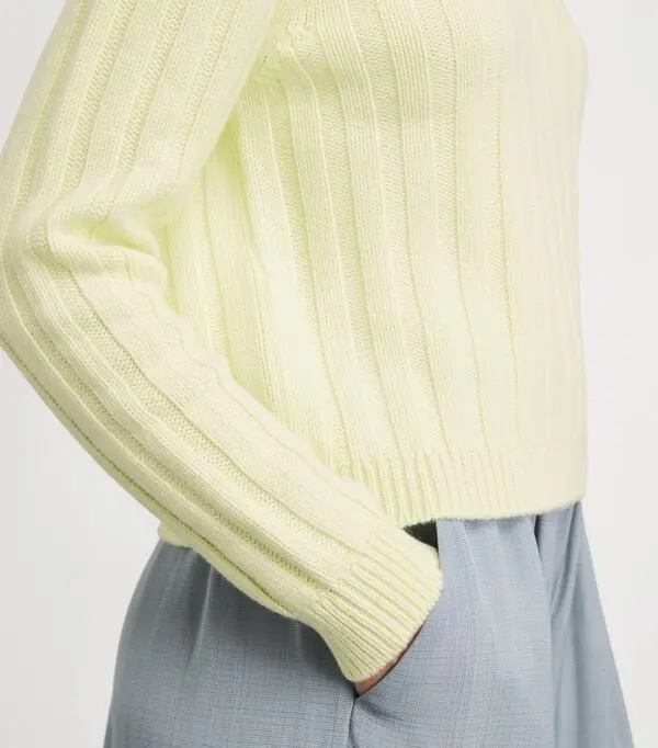 Johnstons Of Elgin Cashmere Ribbed Crew Neck Sweater