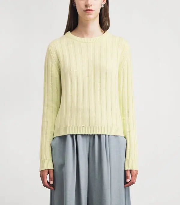 Johnstons Of Elgin Cashmere Ribbed Crew Neck Sweater