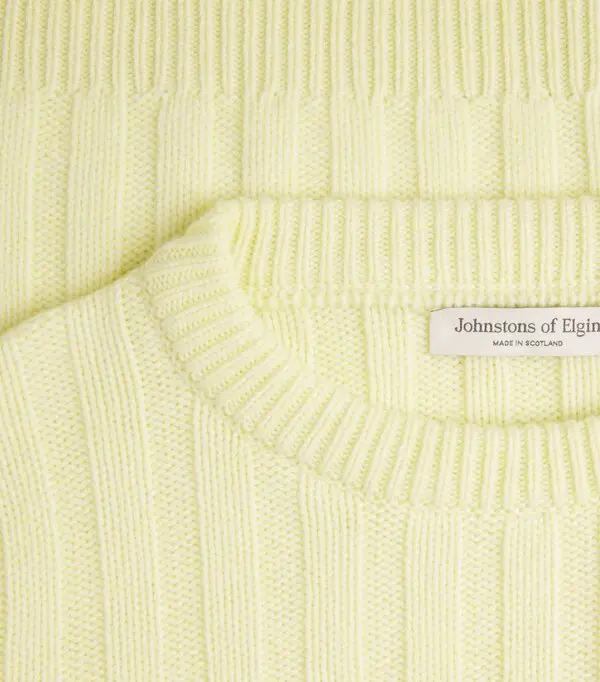 Johnstons Of Elgin Cashmere Ribbed Crew Neck Sweater