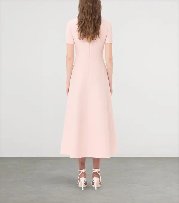 Valentino Garavani Wool-silk Embellished Midi Dress - Pink