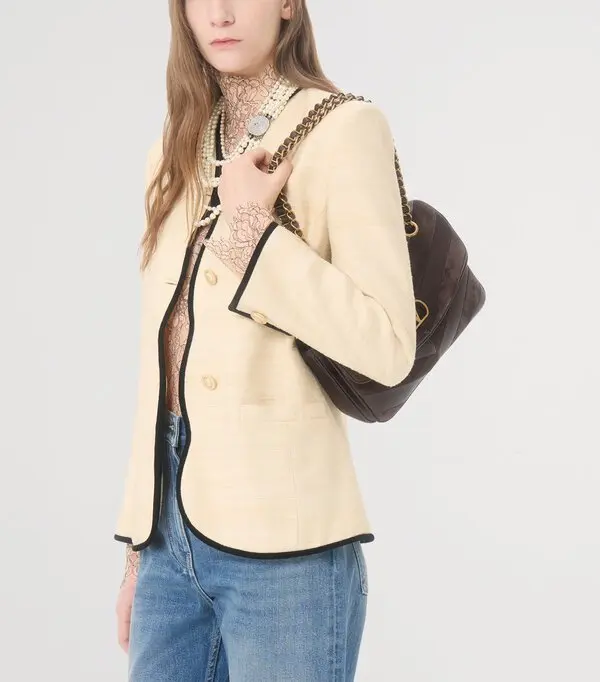 Valentino Garavani Lace Floral Bodysuit With Ruffled Collar - Nude