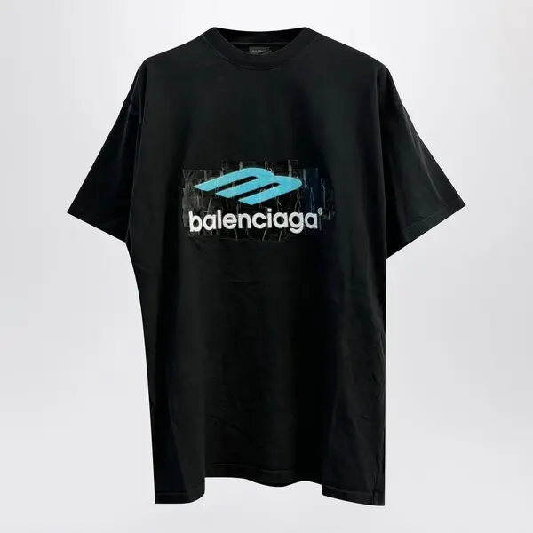 Balenciaga Oversized Washed 3b T-shirt - Black