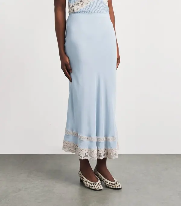 Rixo Costanza Lace-trim Maxi Skirt