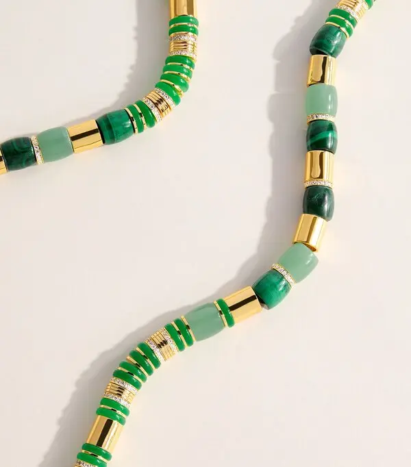 Eddie Borgo Gold-plated Jade, Malachite And Pavé Crystal Necklace