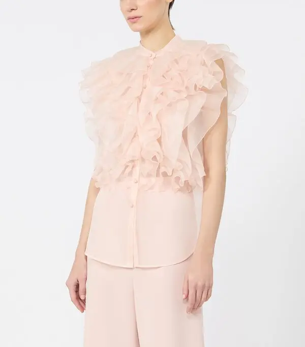 Max Mara Silk Ruffled Blouse
