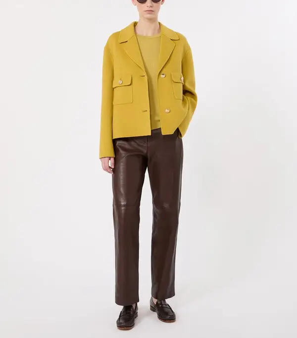Max Mara Leather Straight Trousers