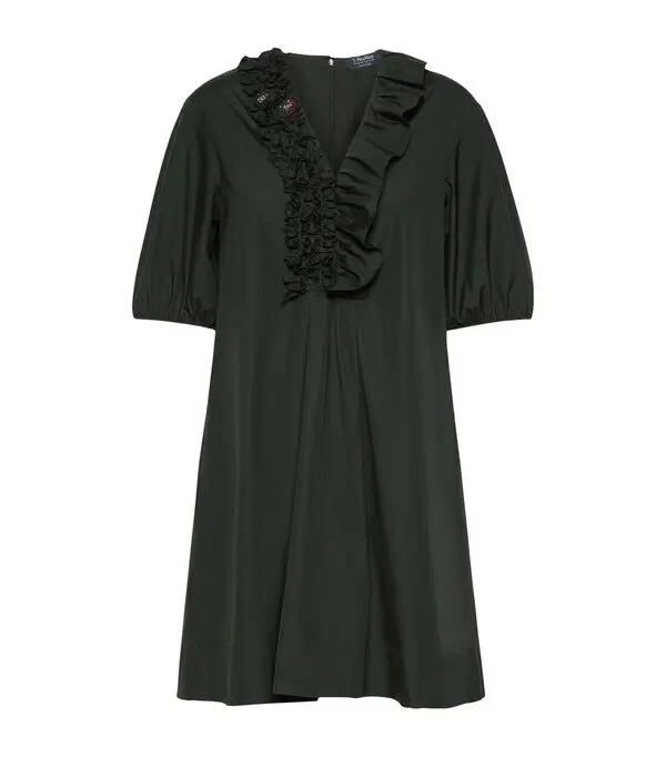 Max Mara Ruffle Mini Dress - Green