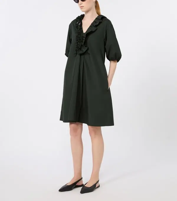 Max Mara Ruffled Mini Dress With Embellishments