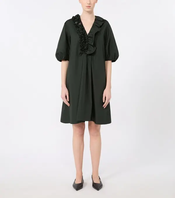Max Mara Ruffled Mini Dress With Embellishments
