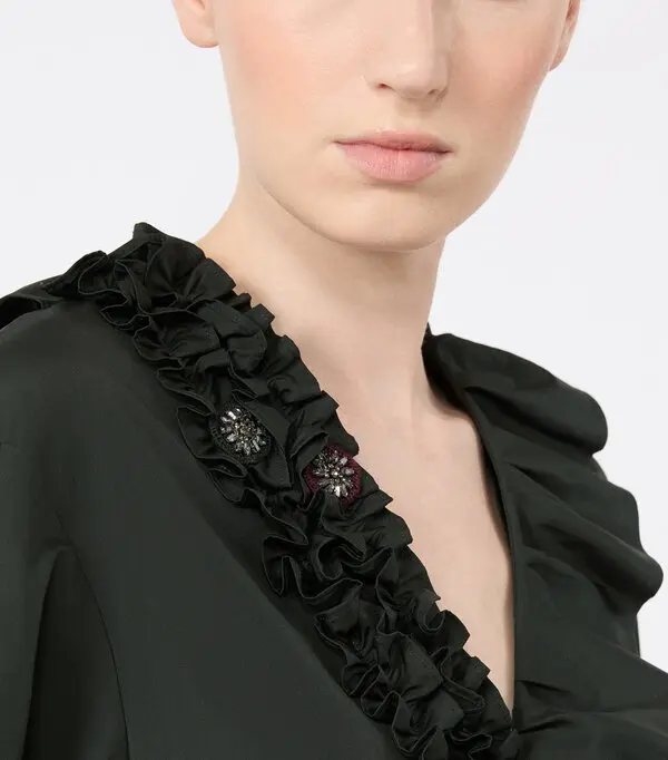 Max Mara Ruffled Mini Dress With Embellishments