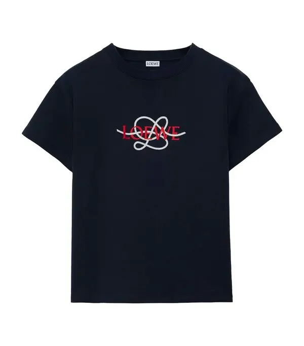 Loewe Embroidered Logo T-shirt - Navy