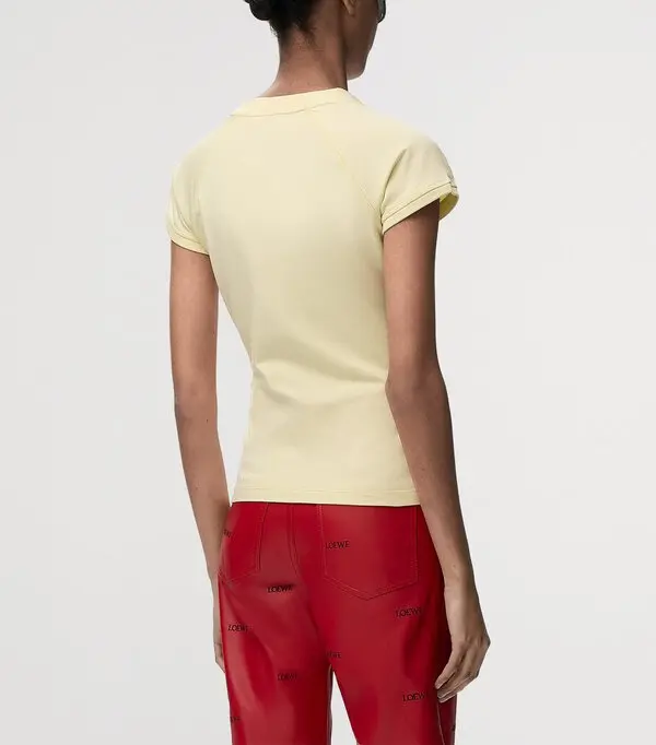 Loewe Cotton-blend Baby T-shirt With Embroidered Anagram