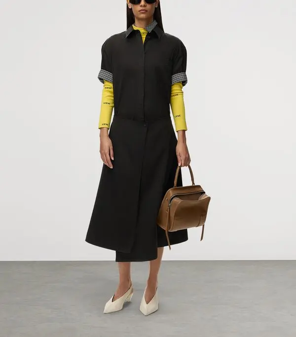 Loewe Cotton-silk Gabardine Midi Shirt Dress