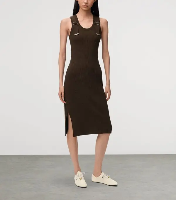Loewe Ribbed Strap Detail Midi Dress