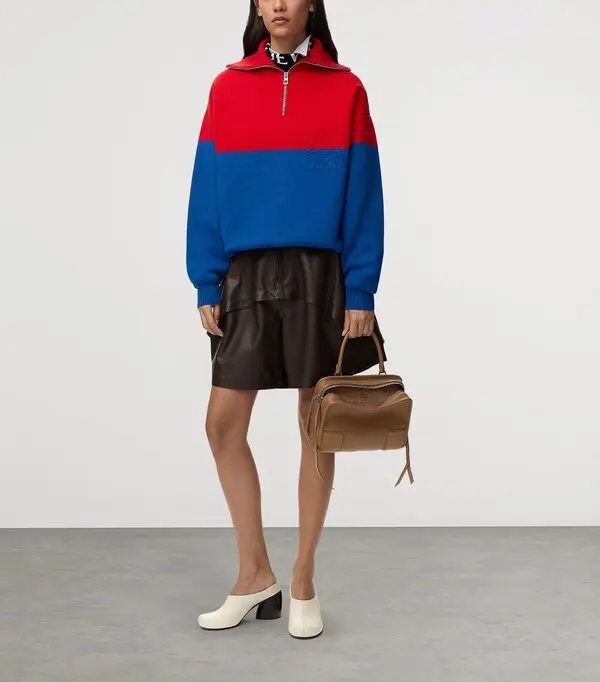 Loewe Nappa Leather Longline Wide-leg Shorts