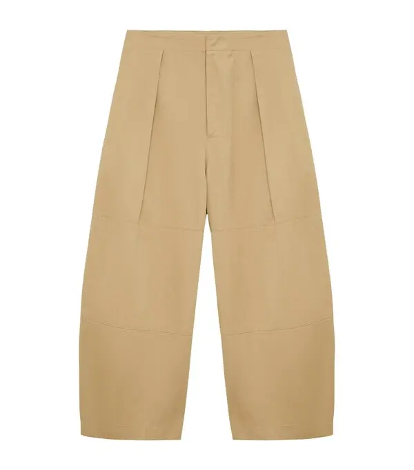 Loewe Cotton Utility Cropped Trousers - Beige