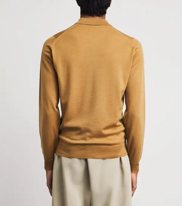 John Smedley Merino Wool Long-sleeve Polo Shirt