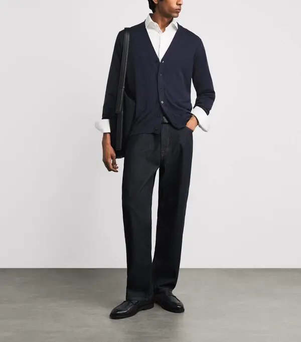 John Smedley Extra Fine Merino Wool V-neck Cardigan